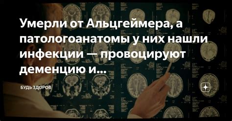 Умерли от Альцгеймера а патологоанатомы у них нашли инфекции — провоцируют деменцию и