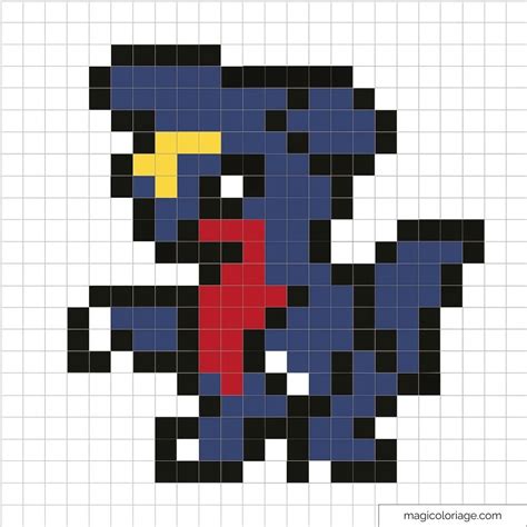 Pixel Art De Gible Vibrante Crea Tu Propio Pokémon