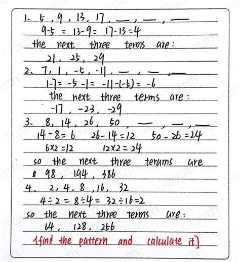 Solved Ii Complete The Sequence By Providing The Next Three Terms Of Each Sequence 1 5 9