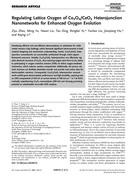 Pdf Regulating Lattice Oxygen Of Co 3 O 4 Ceo 2 Heterojunction Nanonetworks For Enhanced