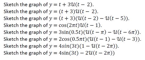 Solved Sketch The Graph Of Y T 3u T 2 Sketch The Chegg Com