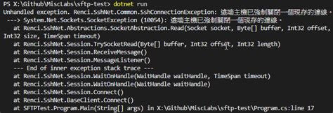 【茶包射手日記】sshnet 無法連線特定 Sftp 主機 黑暗執行緒