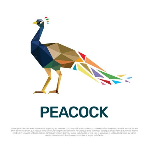 Premium Vector Peacock Low Poly Polygonal Geometric