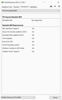 Testing Please GPU Z Resizable BAR Support Report TechPowerUp Forums