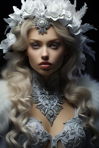 Premium Ai Image A Woman Wearing A White Dress And A Flower Crown