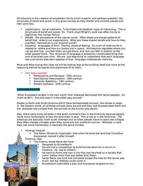The History Of Architecture Lecture Notes Arch 3005 Docsity