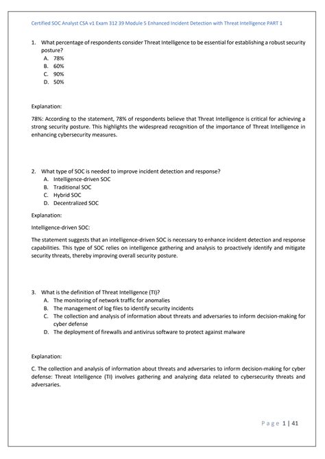 SOLUTION Ec Council Certified Soc Analyst Csa V Exam Module Enhanced Incident Detection With