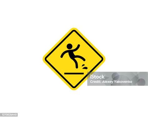 젖은 바닥에주의 경고 기호 격리된 흰색 배경의 벡터입니다 Eps 10 도로 표지판에 대한 스톡 벡터 아트 및 기타 이미지