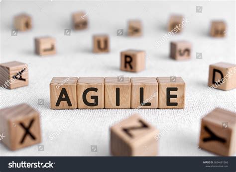 Agile Words Wooden Blocks Letters Quickly Stock Photo Shutterstock