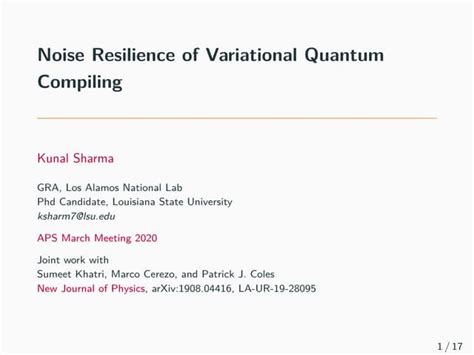 noise resilience of variational quantum compiling ppt