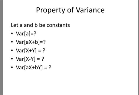Solved Property Of Variance Let A And B Be Constants Chegg Com
