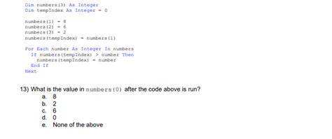 Solved Referring To The Block Of Code Shown Above Which Chegg