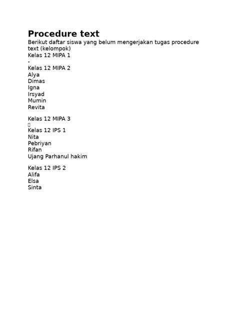 Procedure Text Pdf
