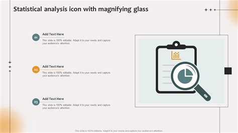 Statistical Analysis Icon With Magnifying Glass Ppt Sample