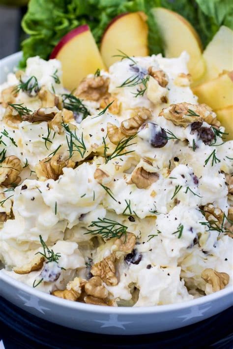 Creamy Potato Salad With Apples Raisins And Walnuts Olivias Cuisine
