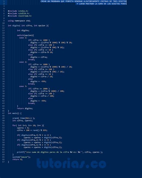 Funciones Turbo C Suma De Digitos Pares De Una Cifra Tutorias Co