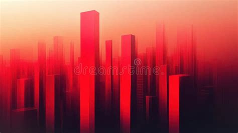 Abstract Red Structures Grow In The Digital Space With Geometry Concept Stock Illustration