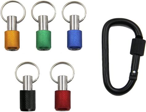 5pcs Drill Bit Holder Aluminum Alloy Keychain Extension Bar 14inch Hex Shank Portable Drill