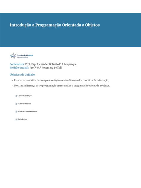 12 Programação Orientada A Objetos Pdf Classe Programação De