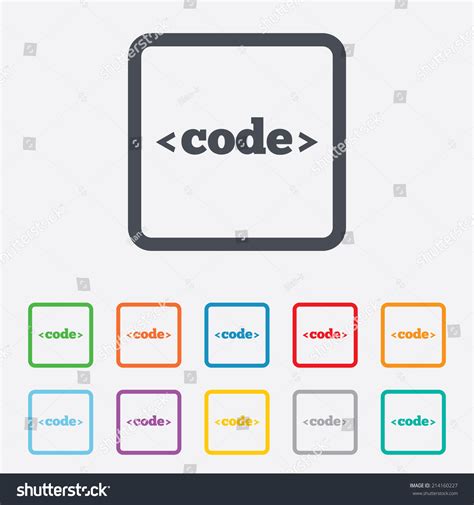 Code Sign Icon Programming Language Symbol Stock Vector Royalty Free 214160227 Shutterstock
