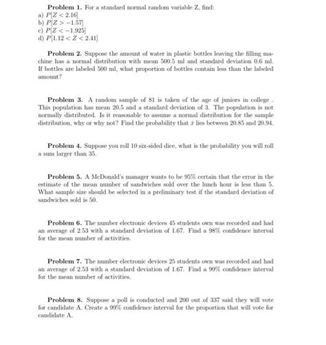 Solved Problem For A Standard Normal Random Variable Z Chegg