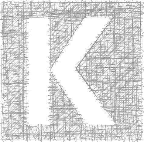 Freehand Typography Letter K Uppercase Letter K Background Vector Uppercase Letter K
