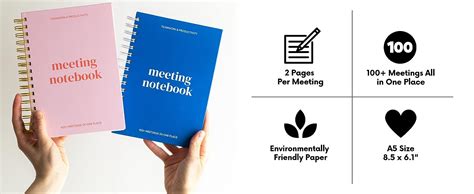 Meeting Notebook For Work 100 Meetings Work Notebook For Note Taking Meeting