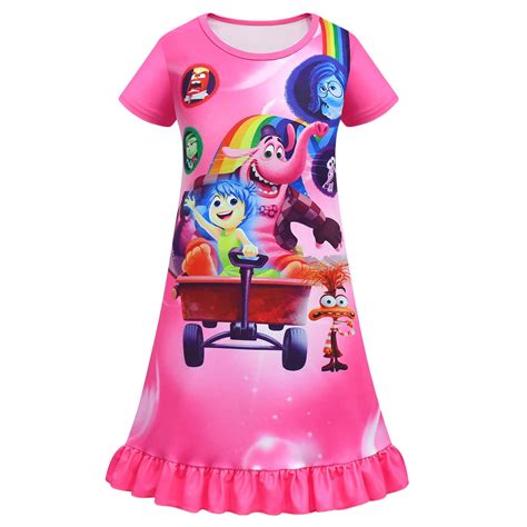 Anxiety Inside Out 2 Costume Girls Home Nightdress Ruffle Dress Role Playing Costume Party