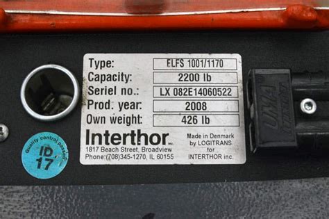 2008 Interthor Elfs Electric Lift Stackers 2200 Capacity Boggs Equipment