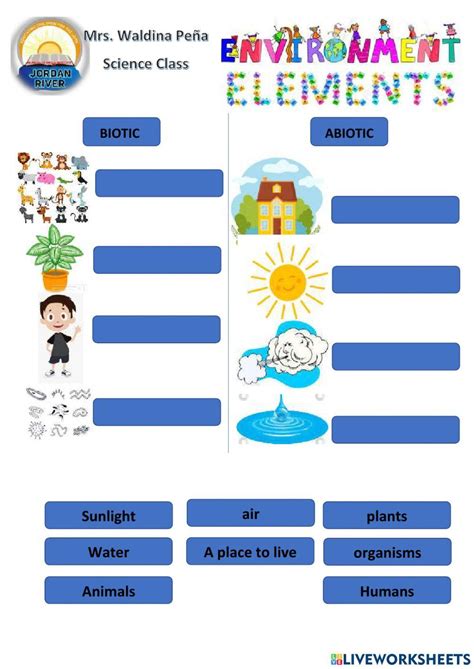 Biotic And Abiotic Elements Interactive Worksheet Live Worksheets