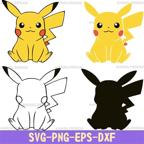 Pikachu Outline Etsy