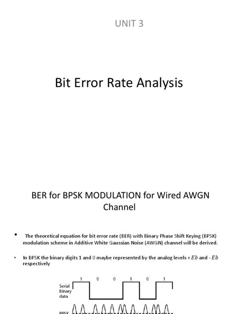 Bit Error Rate Analysis Unit 3 Pdf Signal To Noise Ratio