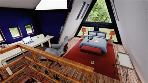 3d A Frame Tiny House Two Storey 3ds Max Lumion Turbosquid 1997312