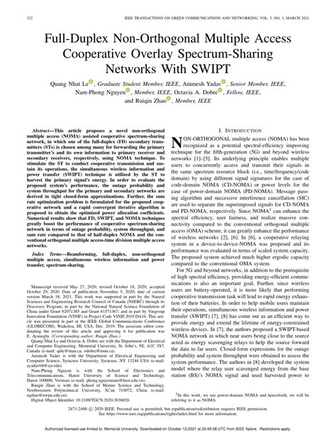 Pdf Full Duplex Non Orthogonal Multiple Access Cooperative Overlay