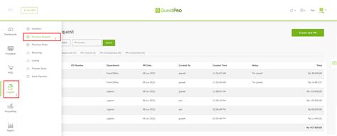 Purchase Request PR Purchase Order PO GuestPro Knowledge Base