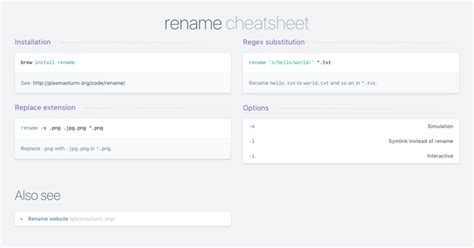 Rename Cheatsheet