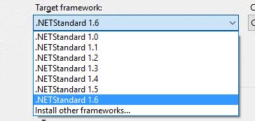 C What Determines What Shows In The Target Framework Dropdown In Visual Studio Stack