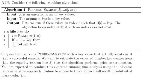 Solved 16 Consider The Following Searching Algorithm