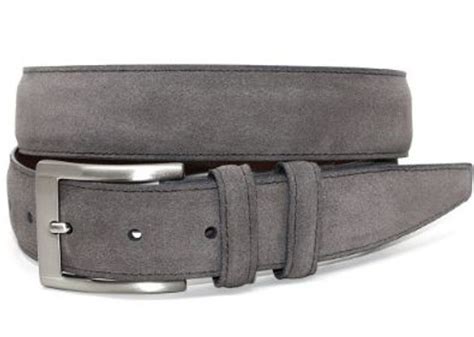 Torino Italian Sueded Calfskin Belt Grey Sherman Brothers Inc
