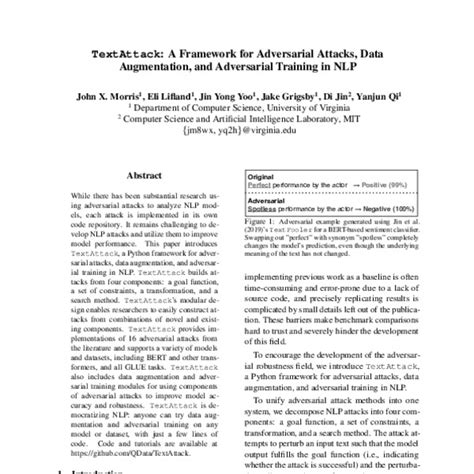 textattack a framework for adversarial attacks data augmentation and adversarial training in