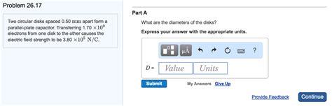 Solved Two Circular Disks Spaced 050 Mm Apart Form A