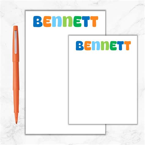 Personalized Notepad Name Notepad Custom Notepad Cute Notepad For