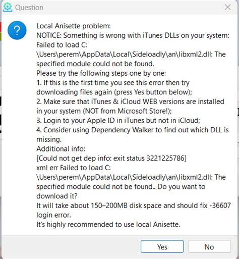 Local Anisette Error Cant Install Rsideloadly