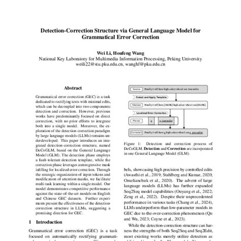 Detection Correction Structure Via General Language Model For