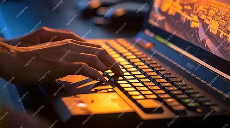 Premium Ai Image Typing On Computer Keyboard Generative Ai