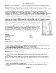 Exploring Density A Comprehensive Chem 101 Lab Guide Course Hero