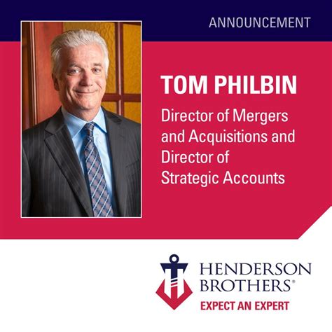 It Is Been My Absolute Honor To To Work For Tom Over The Last 20 Years At Henderson Brothers I