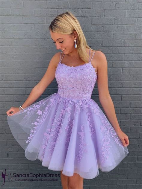 Square Neckline Purple Homecoming Dress Artofit