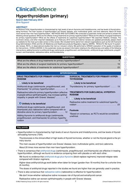 Pdf Hyperthyroidism Primary