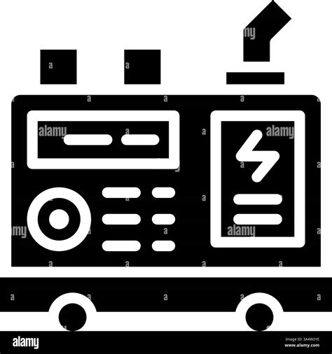Icon Glyph Portable Generator Diesel Engine Power Source Renewable
